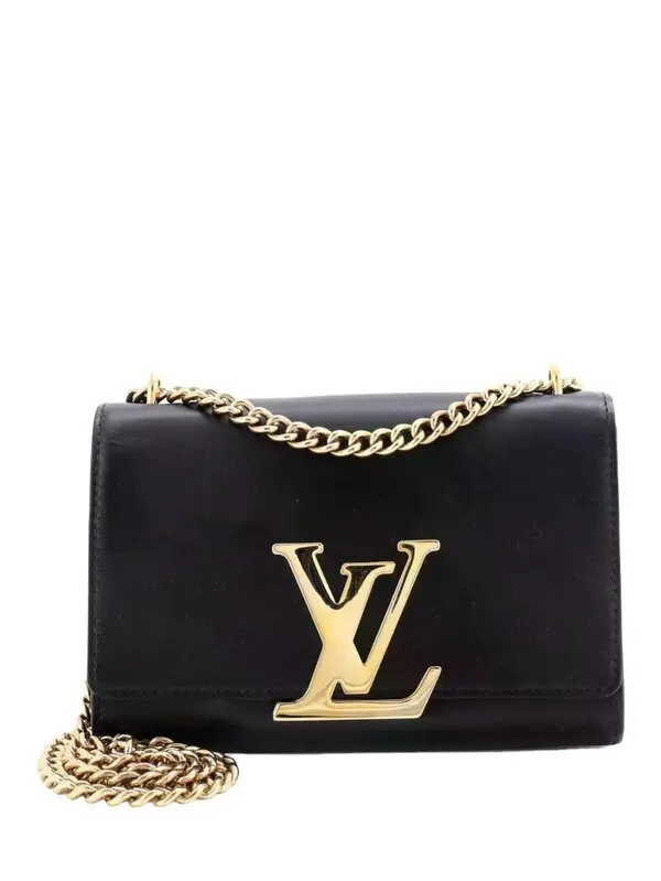LOUIS VUITTON Chain Louise Clutch Leather Mm - Black