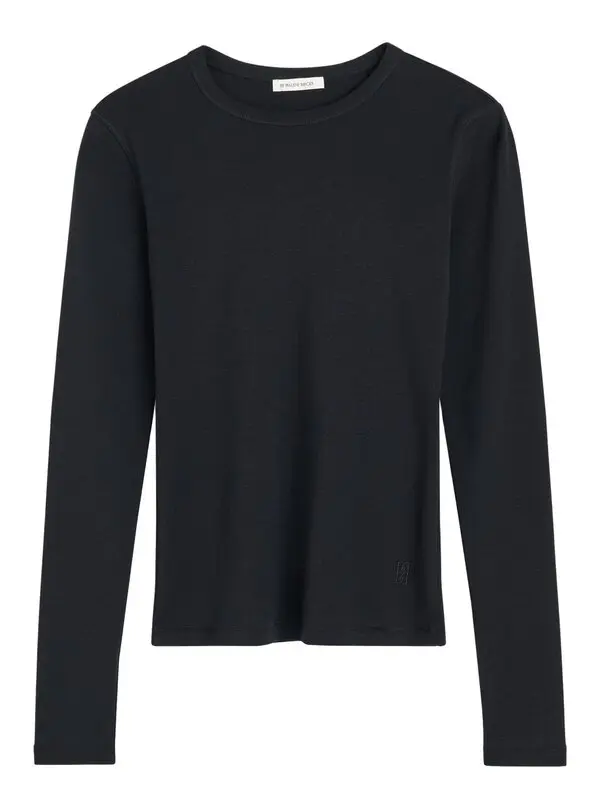 BY MALENE BIRGER Brita Long-sleeved Organic Cotton T-shirt - Black
