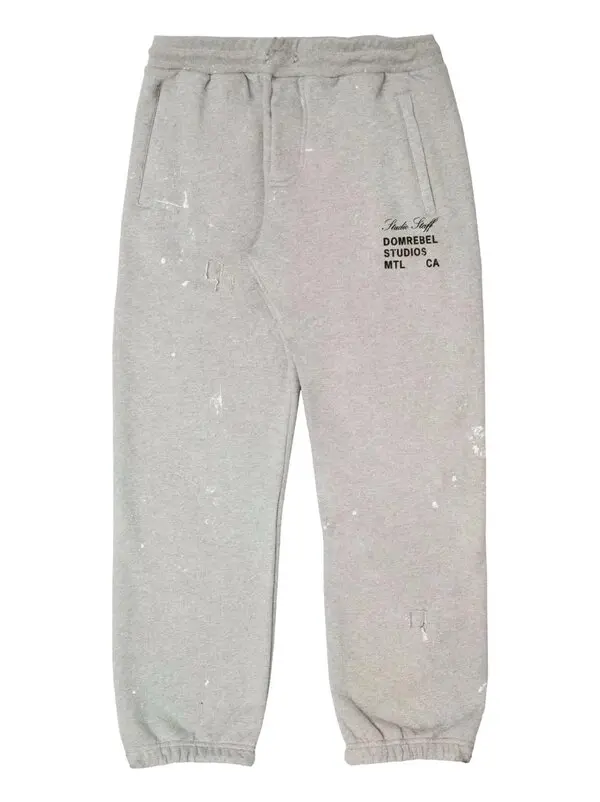 DOMREBEL Staff Paint-splatter Sweatpants - Grey