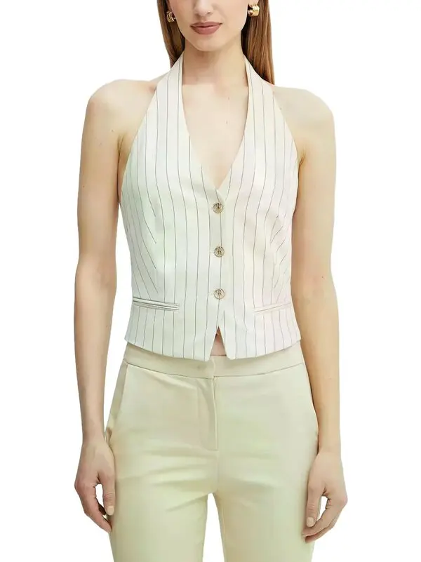 FRACOMINA Pinstripe Buttoned Top - White