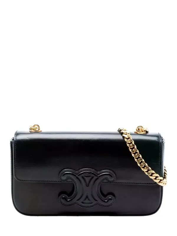 Celine 2022 Cuir Triomphe Chain Shoulder Bag - Black