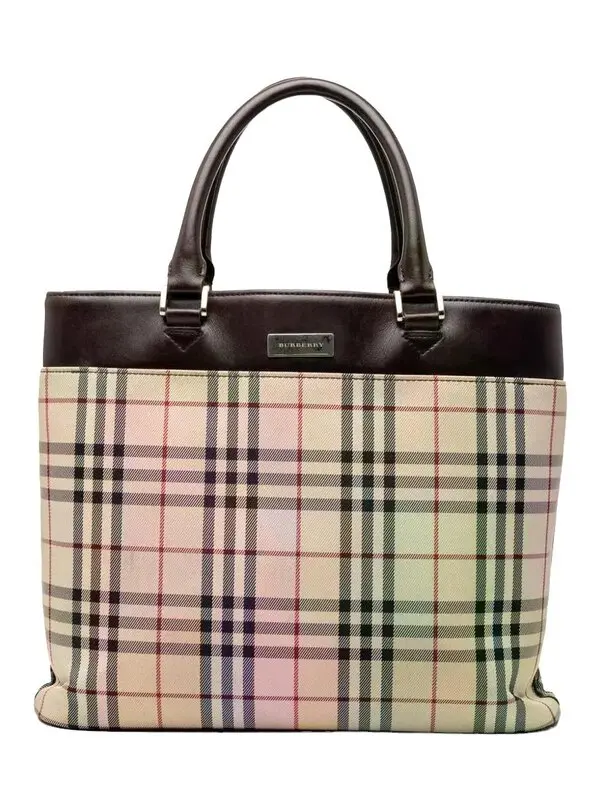 Burberry House Check Canvas Tote Bag - Brown