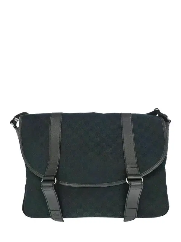 Gucci Gg Canvas Shoulder Bag - Black