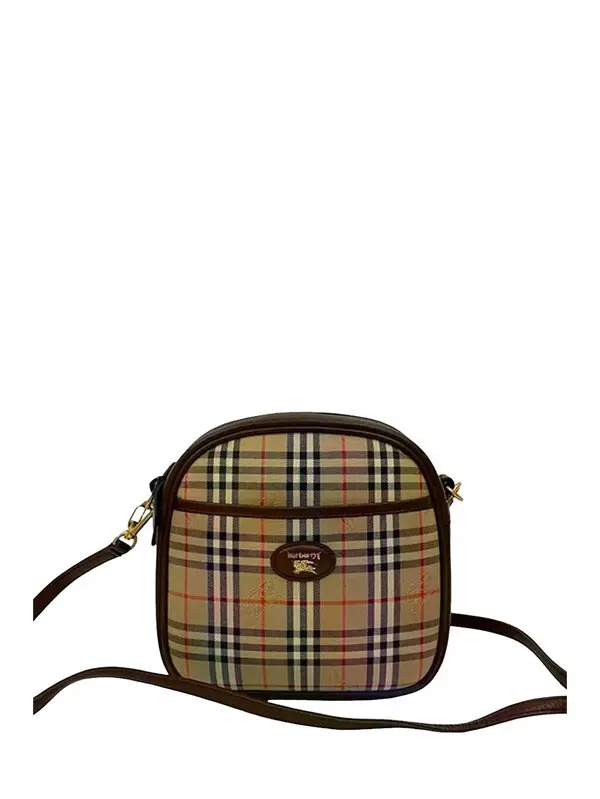 Burberry Haymarket Check Canvas Crossbody Bag - Brown