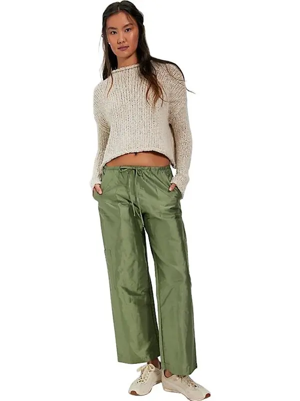 Donni. Taffeta Drawstring Cargo Pants - Oregano