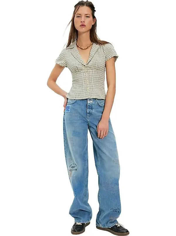 Closed Nikka Patched Wide-leg Jeans - Dark Blue