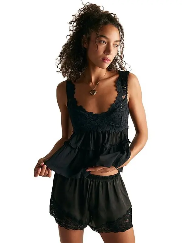 Free People Petal Party Cami - Black