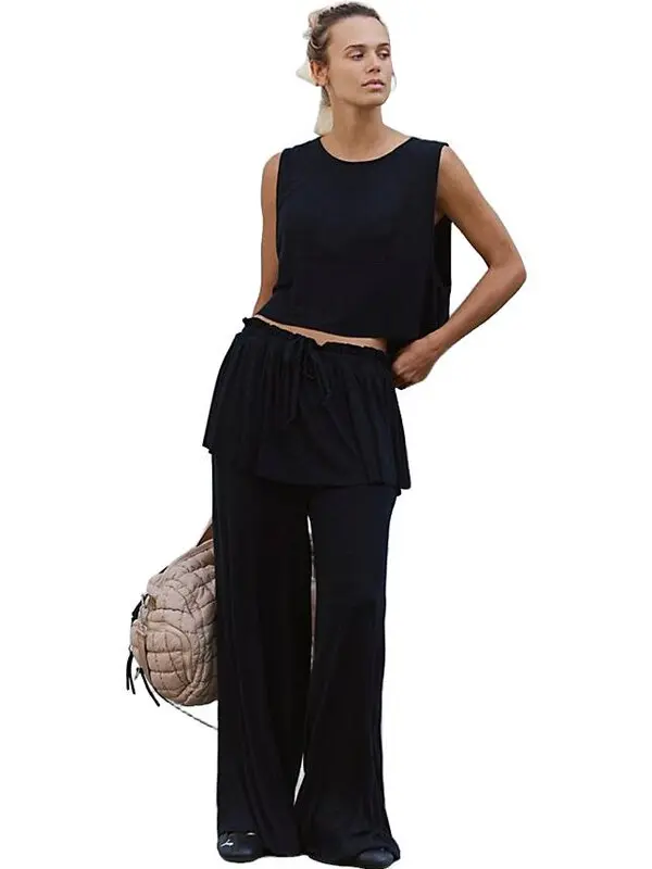 Free People Skirt Set With Tank And Pants - Black