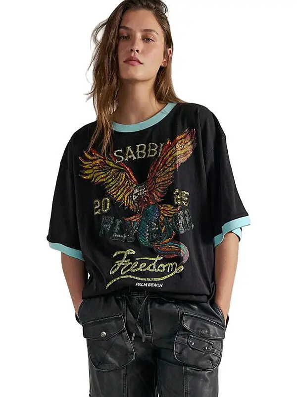 SABBI Freedom Ringer Tee - Black/white