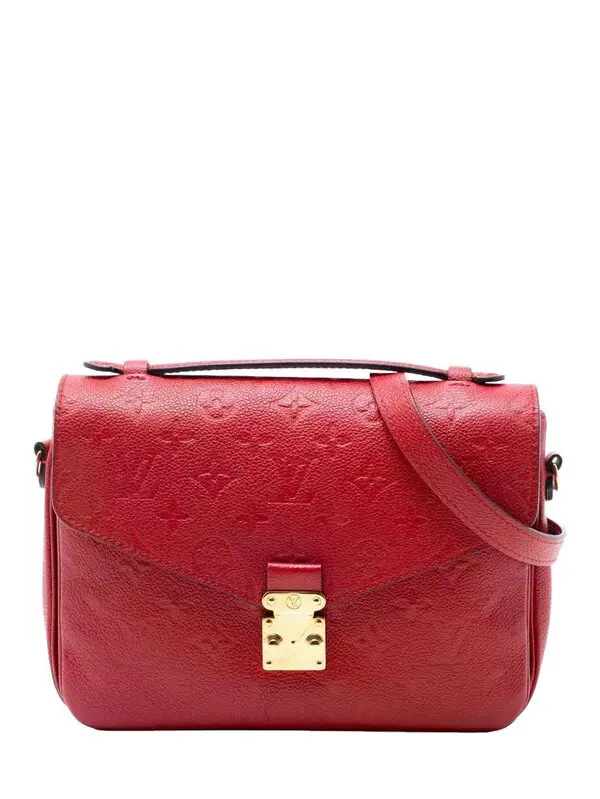 LOUIS VUITTON 2018 Monogram Empreinte Pochette Metis Satchel - Red