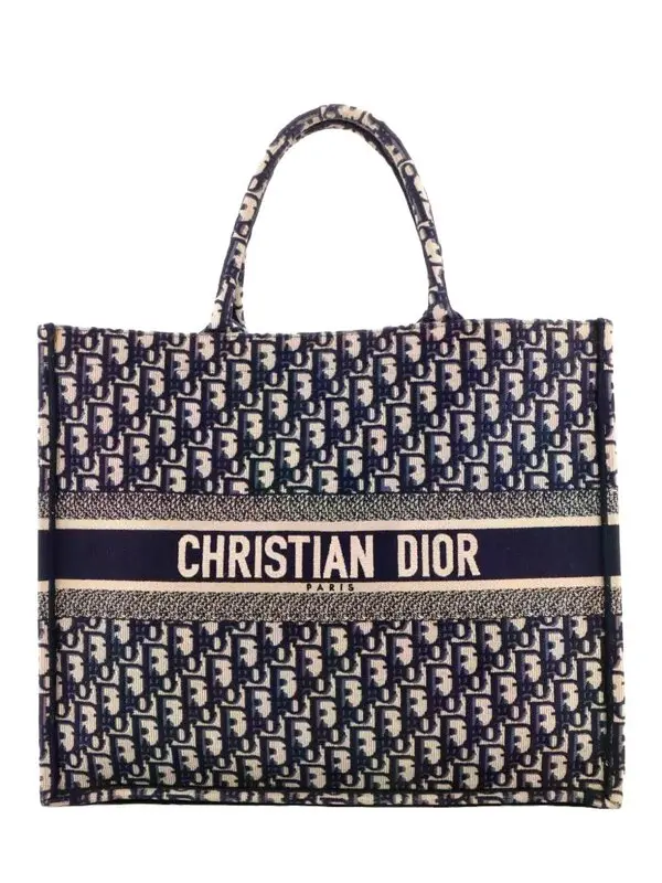 Dior Oblique Canvas Large Tote Bag - Blue