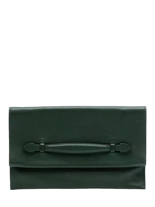 Hermès 2016 Evercolor Pliplat Clutch Bag - Green