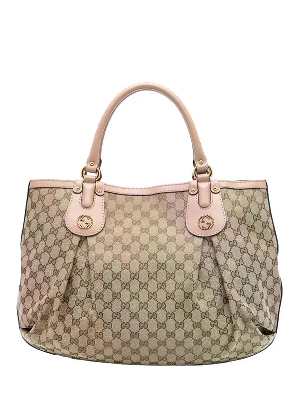 Gucci Large Gg Canvas Scarlett Tote Bag - Brown