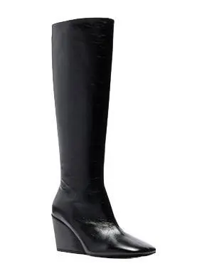 Proenza Schouler Slant Embossed Python Boots - Black
