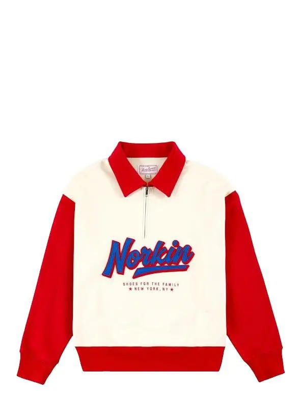 GOLF WANG X Marty Supreme Norkin Quarter Zip Pullover - Cream White/red