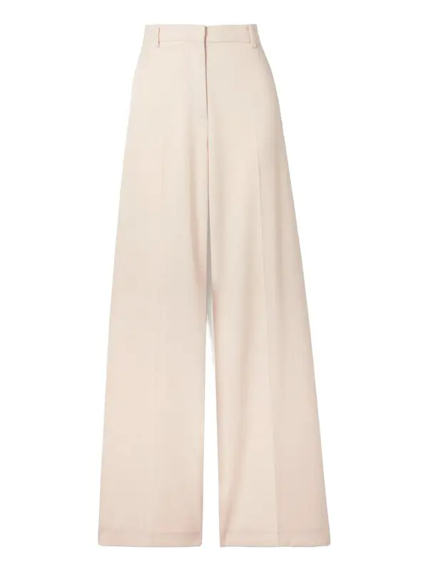 NILI LOTAN River Wool-twill Wide-leg Pants - Ivory