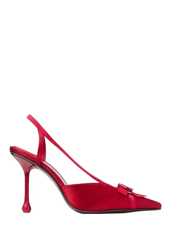 JIMMY CHOO Faya 95 Slingback Pumps With Bow Detailing - Red