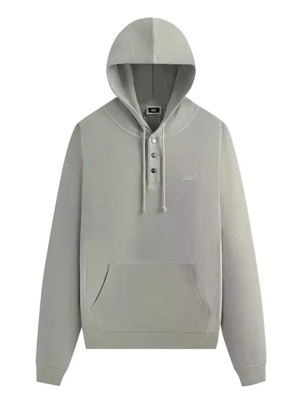 Kith Williams Iv Crystal Wash Interlock Hoodie - Grey
