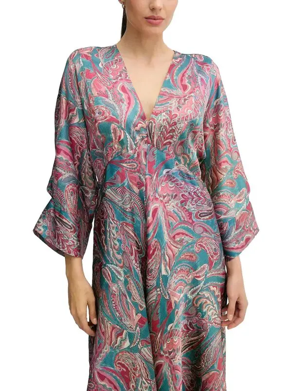 HOSS INTROPIA Luisa Flared Paisley Print Midi Dress - Blue