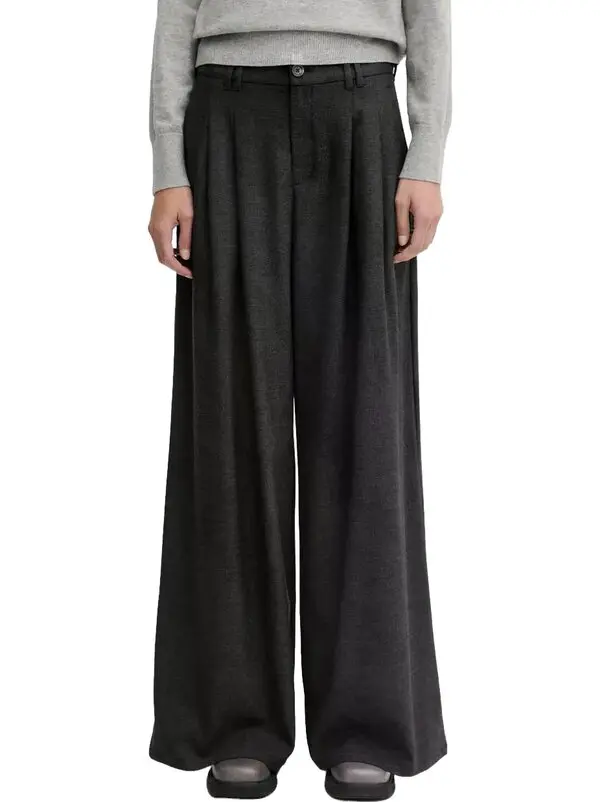 Marc O'polo Herringbone Pleated Trousers - Grey