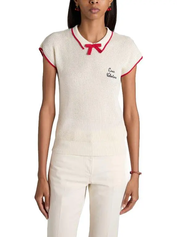Valentino Garavani Chez Polo Sweater - White/pink
