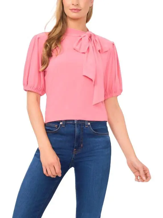 CECE DUPRAZ Tie Neck Knit Top - Confetti Pink