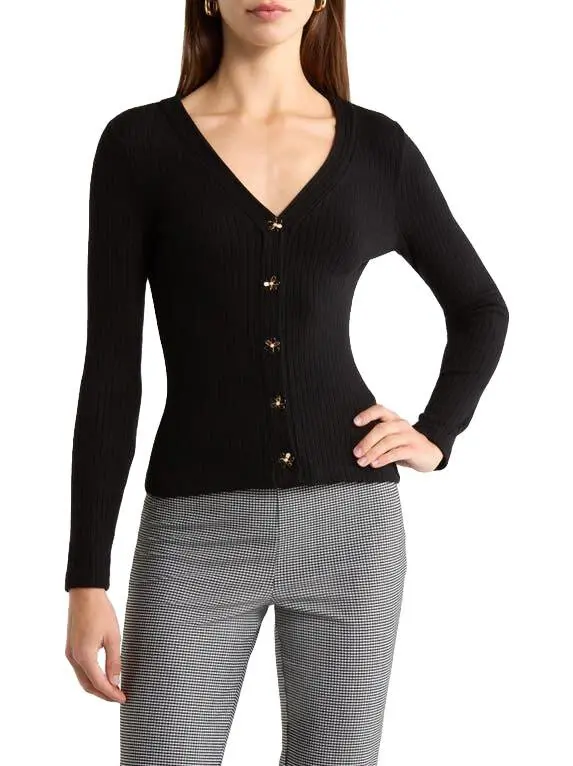 Astr The Label Mckenzie V-neck Cardigan - Black