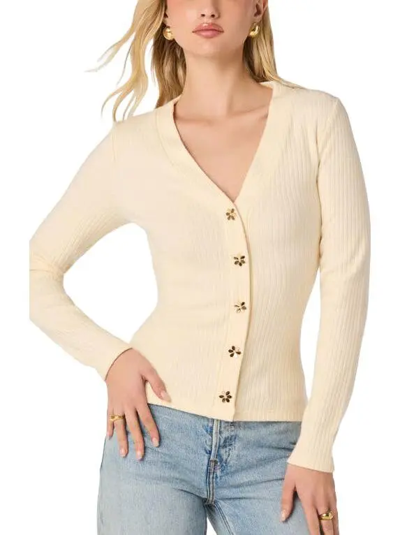 Astr The Label Mckenzie V-neck Cardigan - Cream