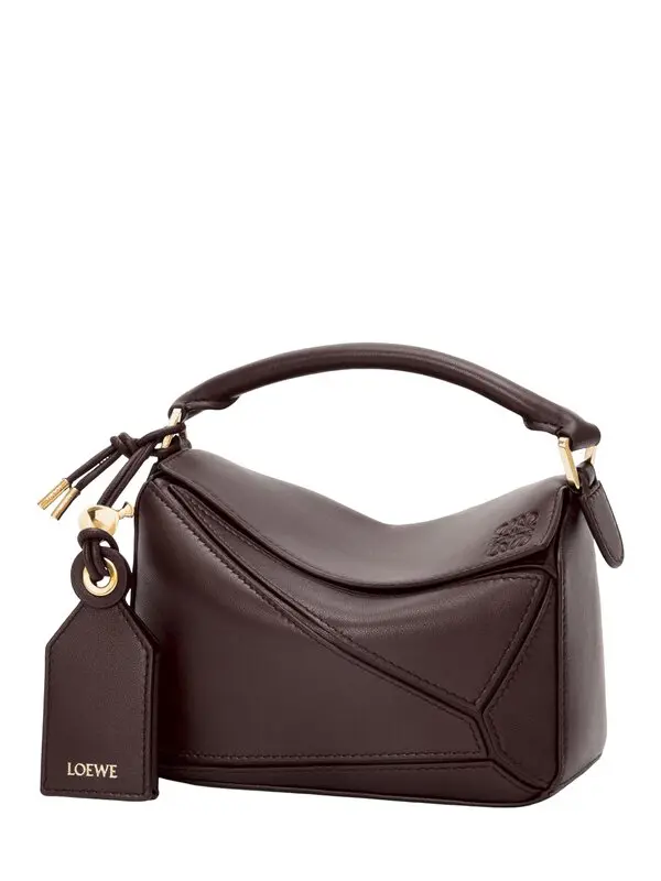 Loewe Mini Leather Featherlight Puzzle Top-handle Bag - Brown
