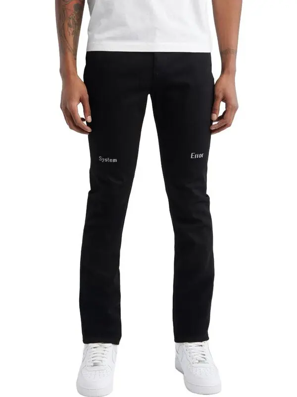 RtA Bryant Skinny Jeans - Black Hologram Digital Cross