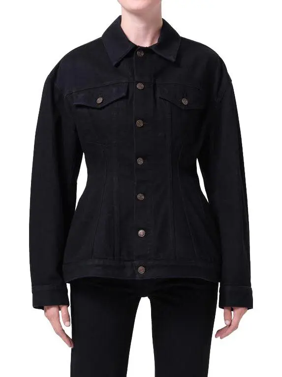 AGOLDE Myra Structured Denim Jacket - Cover Od Black