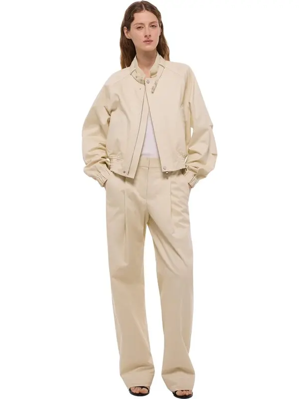 Helmut Lang Relaxed Pleated Trousers - Oatmeal