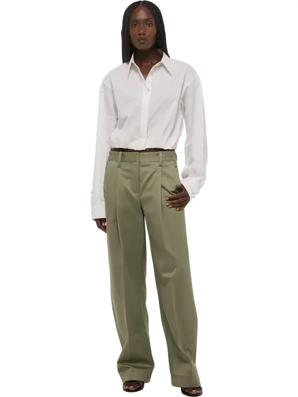 Helmut Lang Relaxed Pleated Trousers - Vetiver