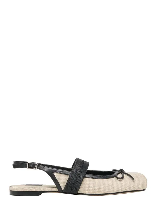 DOLCEVITA Grifan Slingback Flats - Natural Black Linen