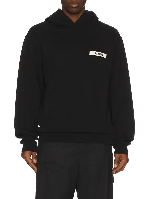 Jacquemus Le Hoodie Gros Grain - Black