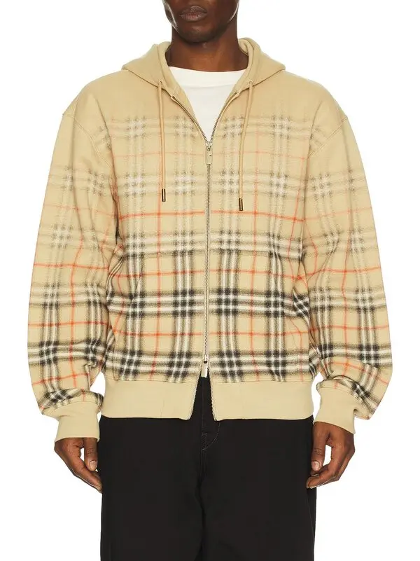 Burberry Rory Check Hoodie - Sand Ip Check