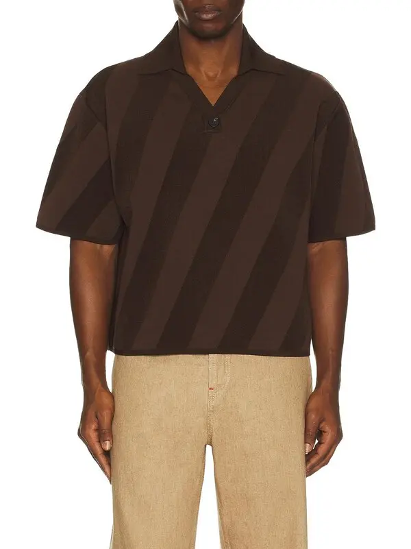 Jacquemus Le Polo Maille Berlingot In Brown - Dark Brown