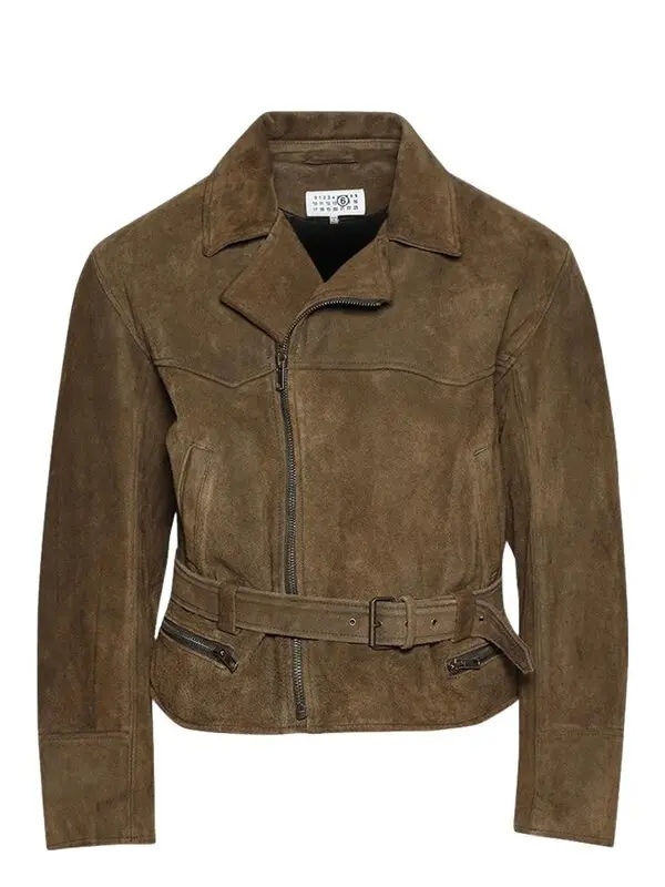 MAISON MARGIELA Leather Sports Jacket - Brown