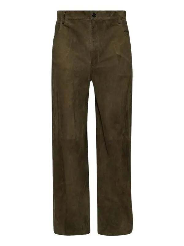 Marni Lambskin Leather Trousers - Green