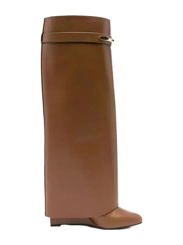 Givenchy Shark Leather Knee-high Boots - Brown