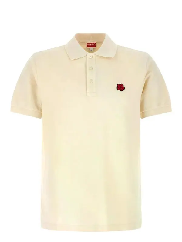 Kenzo Boke Flower Patch Logo Embroidery Polo Shirt - Neutrals
