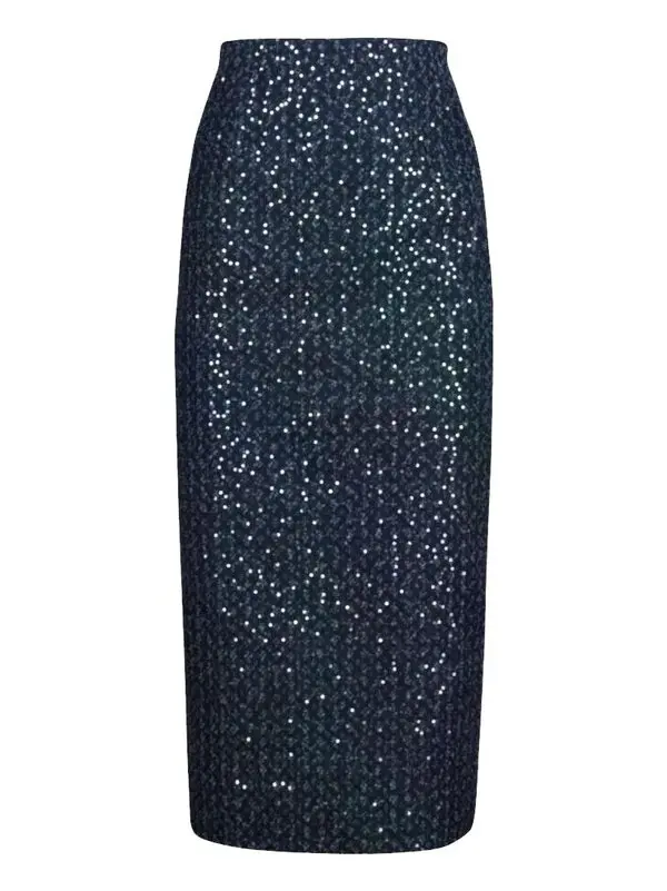 Michael Kors Embellished Midi Skirt - Blue