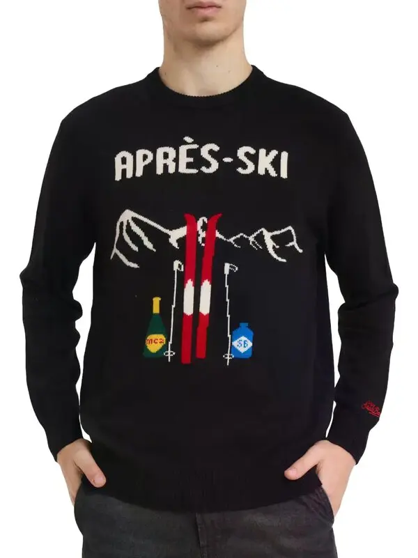 MC2 SAINT BARTH Heron Après-ski Graphic Sweater - Black