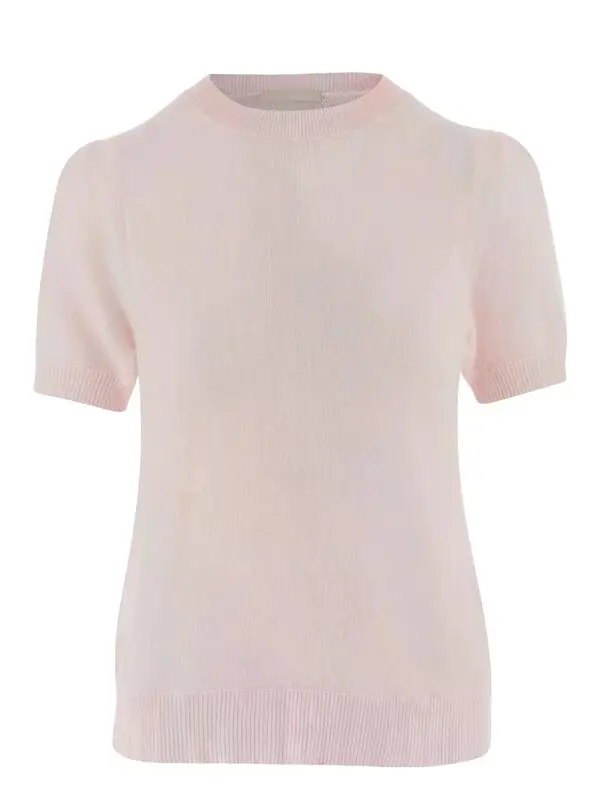 ALLUDE Ribbed Crew-neck T-shirt - Pink