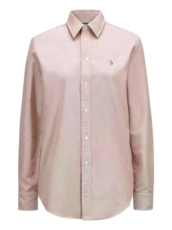Polo Ralph Lauren Embroidered-logo Long-sleeved Shirt - Pink