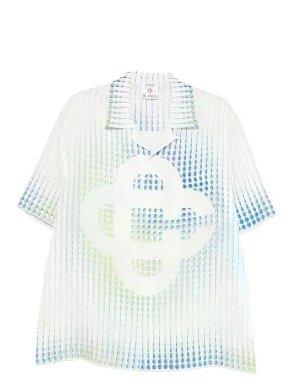 Casablanca Dots Cuban-collar Graphic Shirt - White