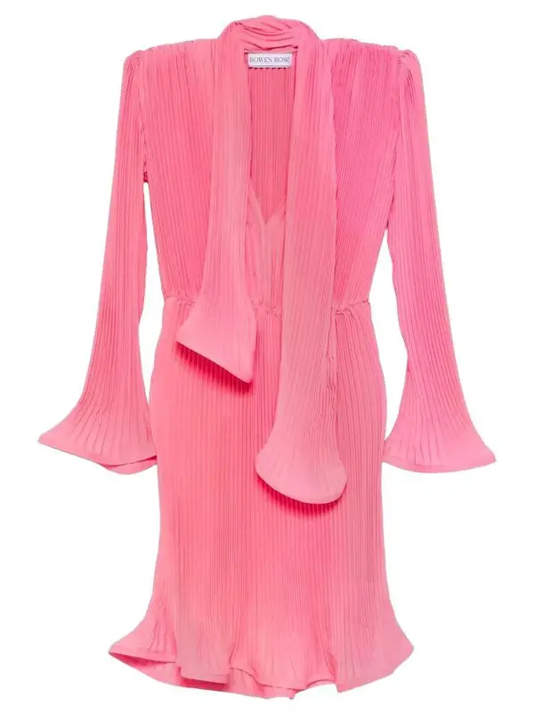 ROWEN ROSE Pleated Scarf Midi Dress - Pink