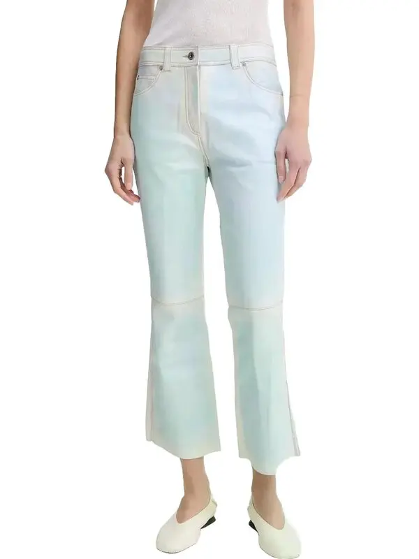 STAND STUDIO Michaela Belt-loop Leather Trousers - Blue