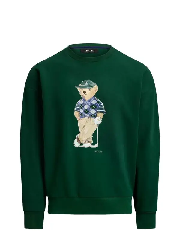 Rlx Ralph Lauren Bear-graphic Sweatshirt - Green