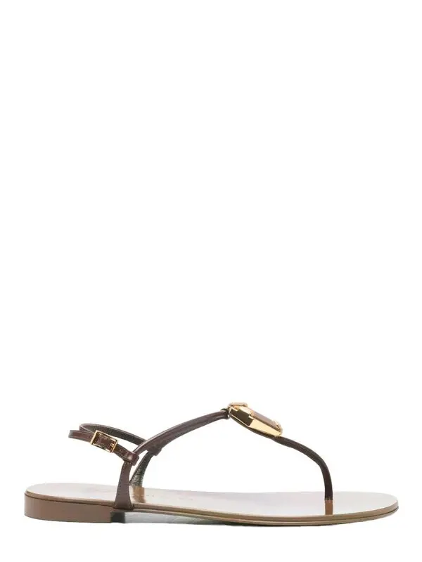 GIUSEPPE ZANOTTI Buckle Embellished Sandals - Brown